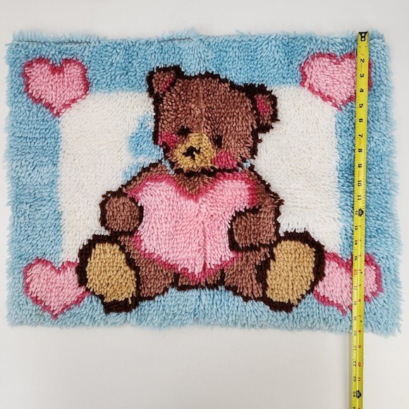 Caron | Accents | Vtg Wonderart Caron Teddy Bear Heart Finished Latch ...